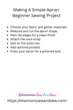 Making a Simple Apron: Beginner Sewing Project - Shannons Sew And Sew