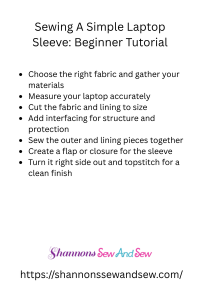 Sewing a Simple Laptop Sleeve: Beginner Tutorial - Shannons Sew And Sew