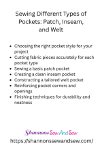 Sewing Different Types of Pockets: Patch, Inseam, and Welt - Shannons ...