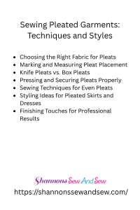 Sewing Pleated Garments: Techniques and Styles - Shannons Sew And Sew